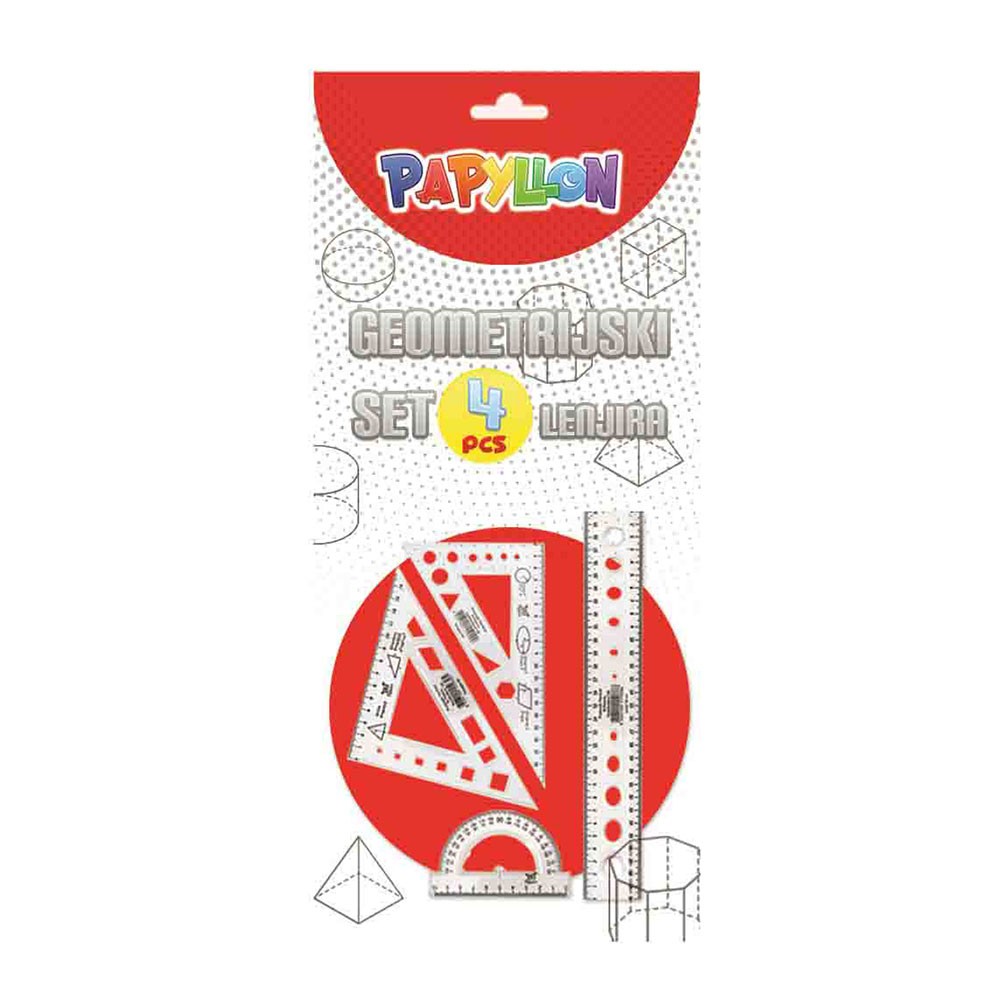 Geometrijski set lenjira 4 kom - Online prodaja igračaka